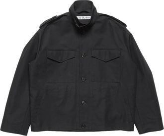 Acne Studios Blouson-Jacke aus Baumwollsatin - - Jackets - Herren - Schwarzk - S