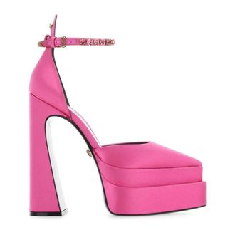 Versace Femme, Chaussures, Rose, Taille: 38 1/2 EU Escarpins plateforme en satin de soie