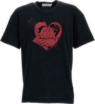 Our Legacy Homme, Tops, Noir, Taille: S T-shirt &agrave; Manches Courtes et Col Rond