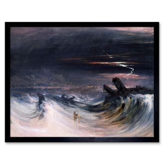 Fine Art Prints John Martin Zerst&ouml;rung von Tyrus Kunstplakat Gerahmter Druck 30x40 cm