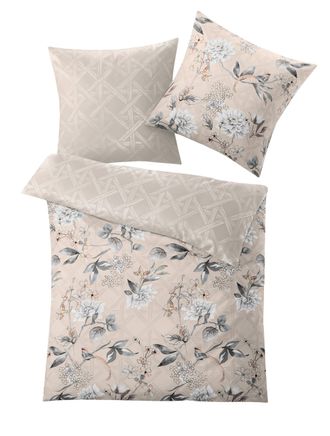 Kleine Wolke Bettw&auml;sche Satin Kessia Taupe 135 x 200 cm und 80 x 80 cm