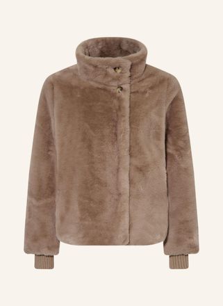 Comma Comma Kunstfell-Jacke beige