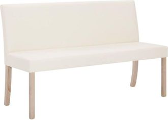 vidaXL Sitzbank 139,5 cm Cremewei&szlig; Kunstleder vidaXL