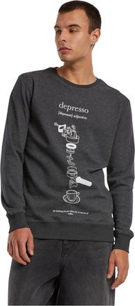 Mister Tee Herren Sweatshirt Depresso Crewneck Charcoal M