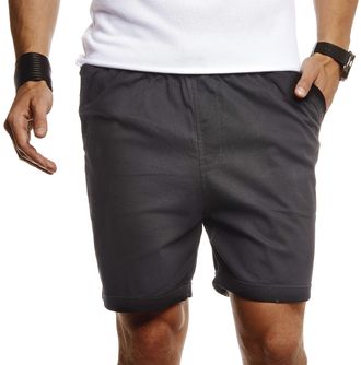 LEIF NELSON Herren Kurze Hose f&uuml;r Sommer Slim Fit Kurze Chino Herren Shorts Hose f&uuml;r M&auml;nner Kurze Jogginghose Sommer Kurze Chinohose f&uuml;r Freizeit Cargo schwarz Be