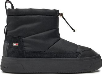 Tommy Hilfiger Schneeschuhe Flag Nylon Mini Snowboot FW0FW08334 Schwarz