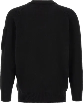 C.P. Company Recycled Lambswool with Lens Pocket Sweater - Black