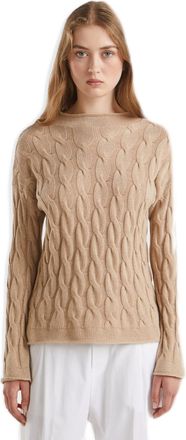Benetton Damen Trikot Rollkragen M/L 1335d2467 Pullover, Beige 994, S, S