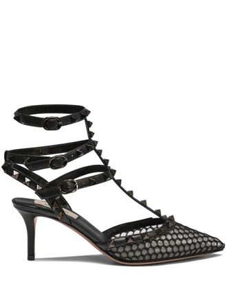 Valentino Garavani escarpins Mesh Rockstud - Noir
