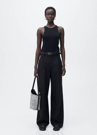 Mango Combinaison &agrave; ceinture tissu combin&eacute; noir - Femme - S - MANGO