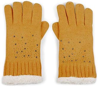 styleBREAKER gants dhiver pour femme en maille douce avec strass, doublure polaire chaude, gants thermiques scintillants &agrave; doigts, confortables et &eacute;l&eacute;gants pour te