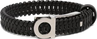 Ferragamo Gancini Braided Leather Bracelet