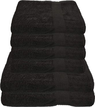Julie Julsen 6 TLG Handtuchset 2 Badetücher 4 Handtüche Reine Baumwolle über 30 Farben Schwarz