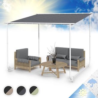 Blumfeldt Tonnelle de Jardin Aluminium 3x3 m avec Roues, Barnum Pliant, Toile Revêtement Hydrofuge, Pergola Etanche, Tonnelle Extérieur avec Structure en Acier