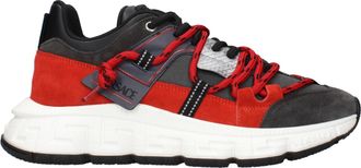 Versace Hommess Baskets Daim Gris/Corail