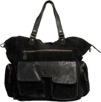 Pieces ONELLA SHOP LEATHER BAG 17038871, Sac à main femme - Noir black, 34x34x15 cm (B x H x T) EU
