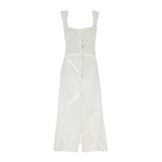 Marine Serre Cotton Kleid - - Dresses - Damen - Wei&szlig; - M