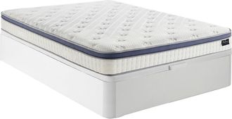 Vente-Unique &ntilde; Juego de 160 x 200 cm somier de maletero Blanco + colch&Ucirc;n h&Igrave;brido muelles ensacados 7 zonas de Memoria de Forma y l&middot;tex de 25 cm &ntilde; MALAO de Palacio