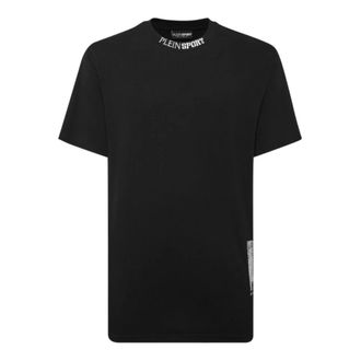 Plein Sport Homme, Tops, Noir, Taille: XL T-shirt noir à manches courtes Aadcmtk7911Ste003N