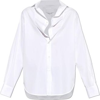 Maison Margiela Homme, Chemises, Blanc, Taille: L Chemise Oversize &agrave; Bords Franches