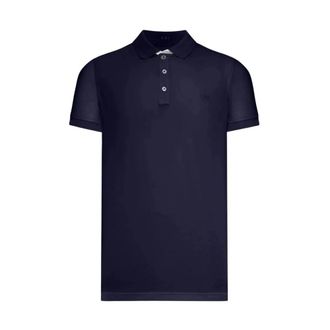 Fay Polo DB Collar Piqu&eacute; Str. Bicolor Biro U806 - - Tops - Herren - Blau - M