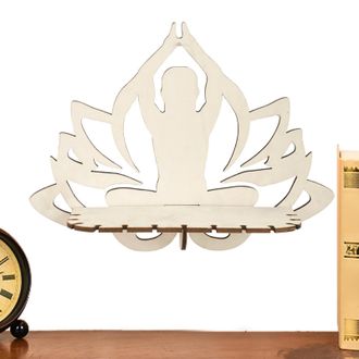 Generico Povanjer Schwimmendes Wandregal, schwimmendes - schwimmender Halskettenhalter aus Holz | Boho dekoratives Wandregal f&uuml;r Zuhause, Organizer f&uuml;r Halsket