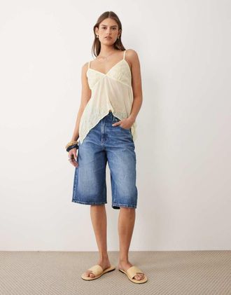 Miss Selfridge Caraco &agrave; ornements - Beurre-Jaune