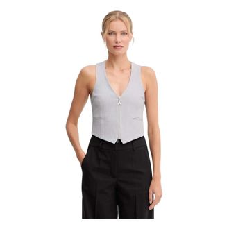 Patrizia Pepe Weste mit V-Ausschnitt und Rei&szlig;verschluss - - Jackets - Damen - Grau - XS
