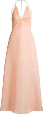 Alberta Ferretti Femme, Robes, Rose, Taille: 38 FR Robe longue dos nu en triple organza