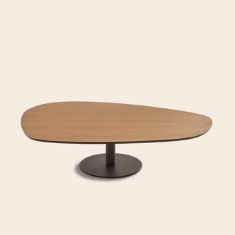 Madura Table Basse Ismeria Ch&ecirc;ne et bronze - MARRON