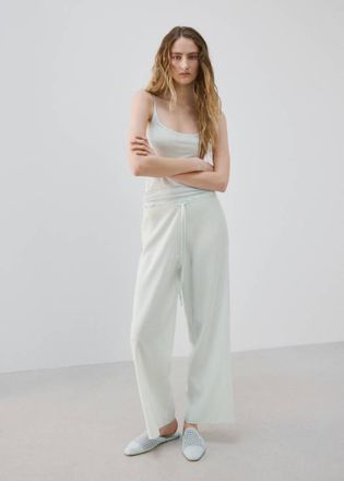 Mango Pantalon pyjama fluide bleu - Femme - S - MANGO
