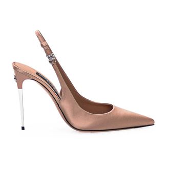 Dolce & Gabbana Femme, Chaussures, Beige, Taille: 37 EU Escarpins Slingback en Satin