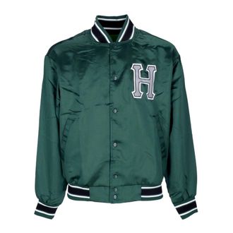 HUF Gr&uuml;ne Satin Baseball Jacke - - Jackets - Herren - Gr&uuml;n - XL