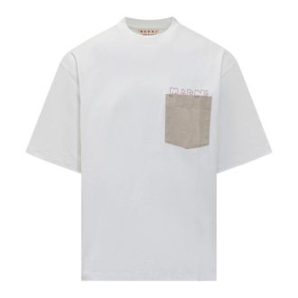 Marni Homme, Tops, Blanc, Taille: L T-shirt en coton &agrave; manches longues