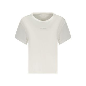 Pepe Jeans London Wei&szlig;es Baumwoll-T-Shirt f&uuml;r Damen