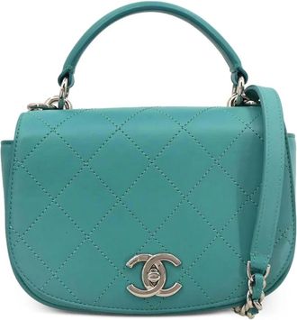 Chanel 2017 quilted leather tote bag - Blau