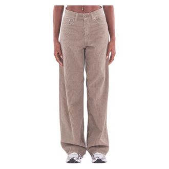 Haikure Bethany Samt Schlaghose - - Trousers - Damen - Grau - W24