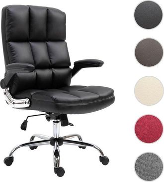 Mendler Mendler - Chaise de bureau HWC-J21, chaise de bureau pivotante, réglable en hauteur - tissu/textile gris-foncé