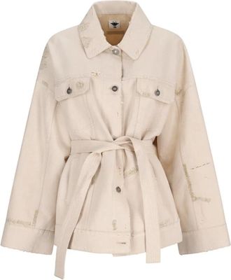 Dior Femme, Vestes, Beige, Taille: 40 FR Veste Oversize Ceintur&eacute;e