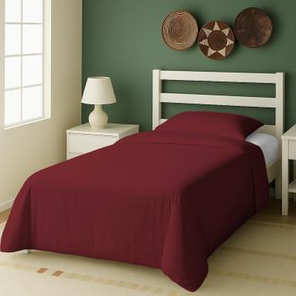 Pizuna Bettw&auml;sche 135x200 Baumwolle Rio-Rot, 400 Fadenzahl 100% Langstapelige Baumwolle weiche Satinbindung, Bettbezug 135x200 cm mit Knopfverschluss und 1 K