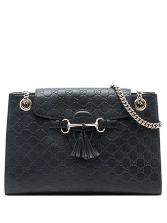 Gucci grand sac port&eacute; &eacute;paule Guccissima Emily (2016-2025) - Noir