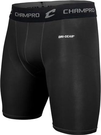 Champro CS4ABM Short de Compression en Polyester/&eacute;lasthanne, Noir, M Mixte