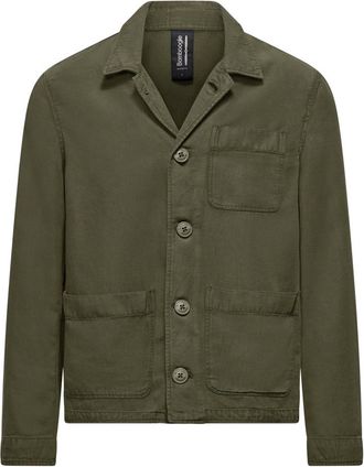 Bomboogie Homme, Vestes, Vert, Taille: 2XL Veste en Tencel Non Doubl&eacute;e avec Col