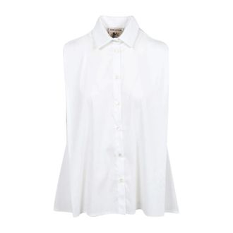Semicouture Femme, Blouses et Chemises, Blanc, Taille: 38 FR Chemise Popeline Sans Manches