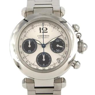 Cartier Pre-owned Pasha C Chronograph Acier inoxydable Automatique Chronographe - Femme - Pre-owned - Gris - Taille: ONE Size