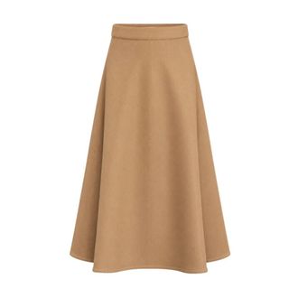 Marella Jupe Midi en Velours Large - Femme - Jupes - Brun - Taille: 40 FR