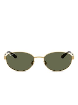 Ray-Ban lunettes de soleil &agrave; monture ovale - Or