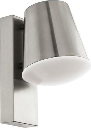 Eglo Smart Home LED Wandlampe Caldiero-C, Wandleuchte außen, Außenlampe aus Edelstahl, Kunststoff in weiß, Außenleuchte mit E27 Fassung, IP44