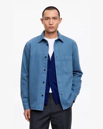 Arket Overshirt Aus Baumwolle -Blau