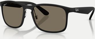 Ray-Ban Rb4264 - Lunettes de soleil &agrave; verres carr&eacute;s polaris&eacute;s gris - Noir mat